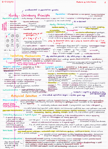 OCR A Level Biology Patterns of Inheritance Revision Poster | Teaching ...