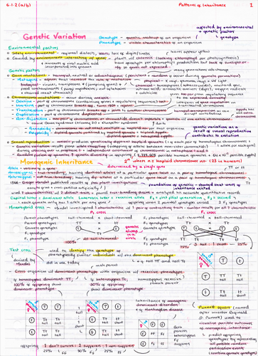 OCR A Level Biology Patterns of Inheritance Revision Poster | Teaching ...