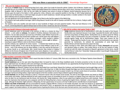 GCSE Anglo-Saxon and Norman England Knowledge Organisers | Teaching ...