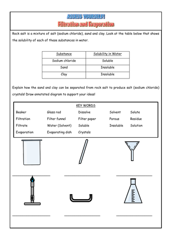 Separation Techniques: Filtration and Evaporation | Teaching Resources