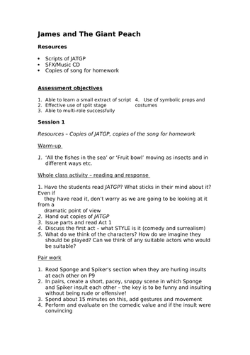 James and the Giant Peach | Teaching Resources