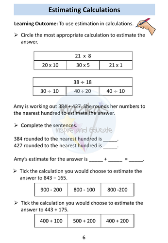 AQA Entry Level 3 Maths - Estimation Workbook | Teaching Resources
