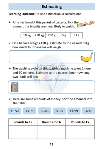 AQA Entry Level 3 Maths - Estimation Workbook | Teaching Resources