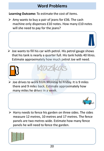 AQA Entry Level 3 Maths - Estimation Workbook | Teaching Resources