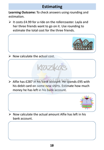 AQA Entry Level 3 Maths - Estimation Workbook | Teaching Resources
