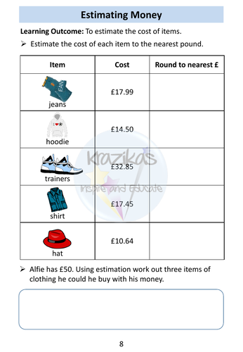 AQA Entry Level 3 Maths - Estimation Workbook | Teaching Resources