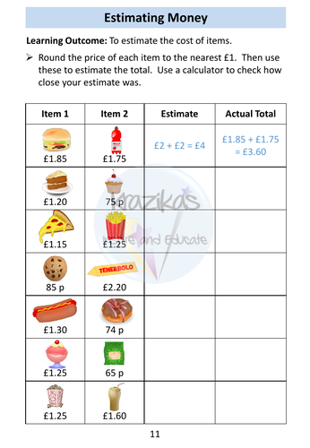 AQA Entry Level 3 Maths - Estimation Workbook | Teaching Resources