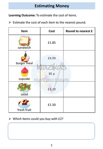 AQA Entry Level 3 Maths - Estimation Workbook | Teaching Resources