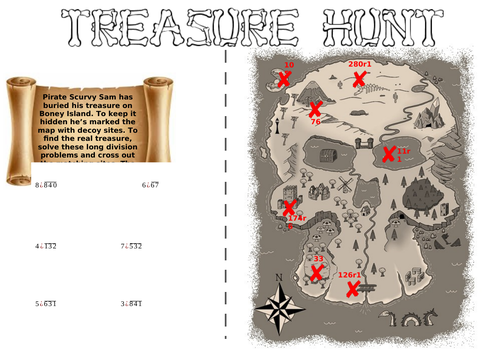 Pirate Treasure Long Division | Teaching Resources