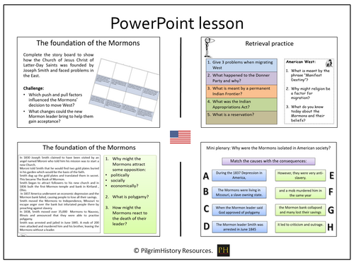 Reasons for the Mormon Migration - American West | Teaching Resources