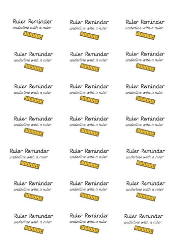 Ruler reminder stickers | Teaching Resources