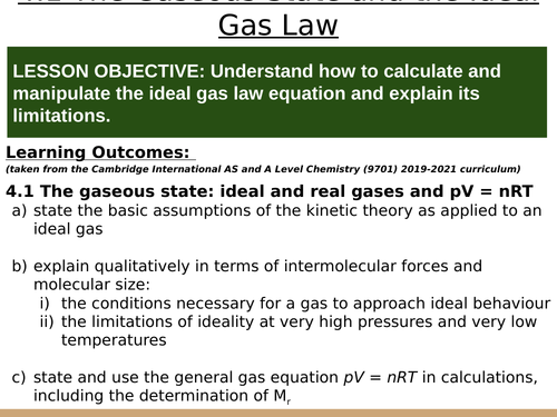 Physical Chemistry #12: The Gaseous State, Ideal Gas Law and General ...