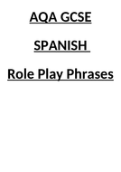 AQA GCSE Spanish Role Play Phrases | Teaching Resources