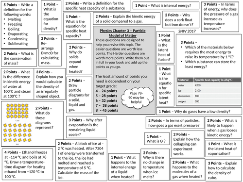 AQA Physics Unit 3 Particle Model of Matter | Teaching Resources