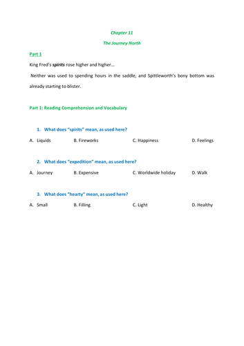 The Ickabog by J. K. Rowling - Chapters 9-17 - Reading comprehension ...