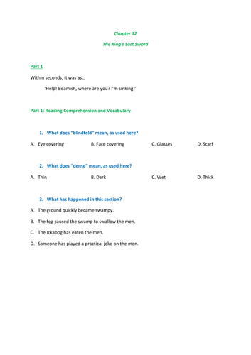 The Ickabog by J. K. Rowling - Chapters 9-17 - Reading comprehension ...