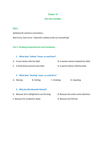 The Ickabog by J. K. Rowling - Chapters 9-17 - Reading comprehension ...