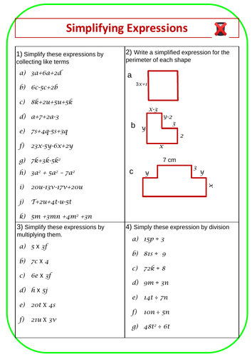 Basic Algebra Skills: expressions, substitution, simplifying, expanding ...