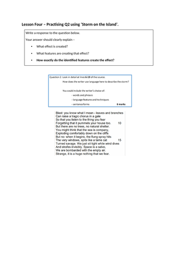 AQA Language Paper 1 Section A - Complete Scheme | Teaching Resources