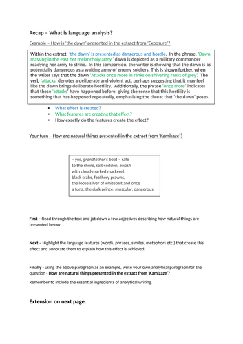 AQA Language Paper 1 Section A - Complete Scheme | Teaching Resources