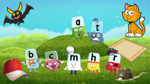 Alphablocks - CVC word families 'at' and 'ad' match to picture game ...