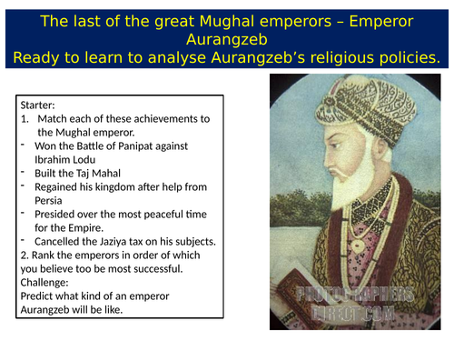 Mughal Empire 1526-1707. 12 Lessons with retrieval and assessment built ...
