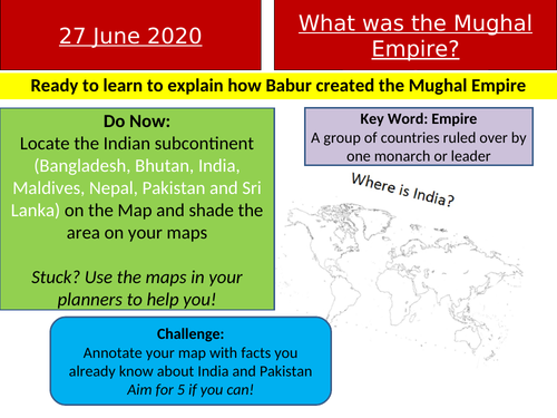 Mughal Empire 1526-1707. 12 Lessons with retrieval and assessment built ...
