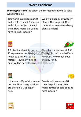 Word Problems - Mixed Operations - AQA Entry Level Maths | Teaching ...