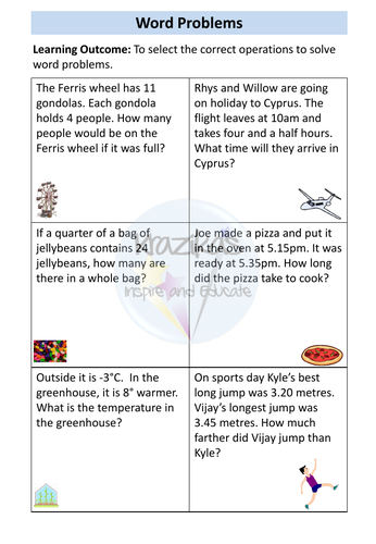Word Problems - Mixed Operations - AQA Entry Level Maths | Teaching ...
