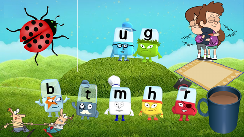 Alphablocks - CVC word families 'un' and 'ug' match to picture game ...