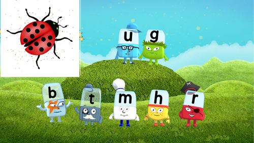 Alphablocks - word family 'un' and 'ug' initial sound game/powerpoint ...