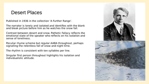 Robert Frost: Desert Places CCEA AS English Literature | Teaching Resources