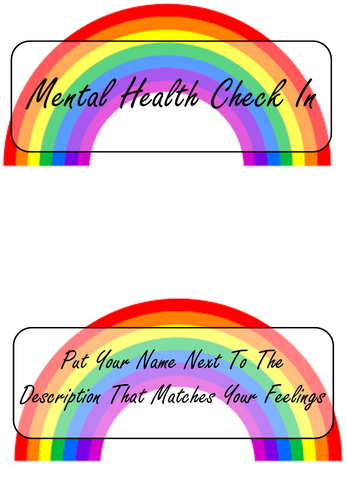 Mental Health Check In | Teaching Resources