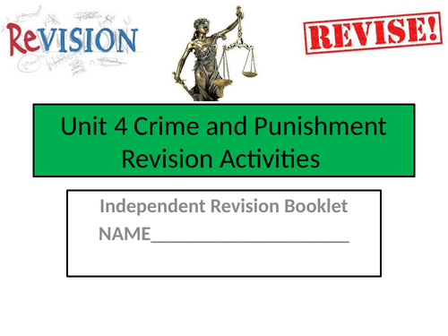Criminology (NEW SPEC)Unit 4- Crime and Punishment -END OF UNIT ...