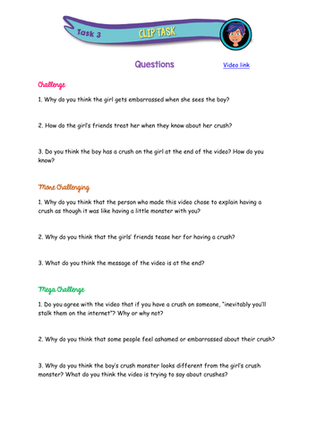 Attraction and Crushes PSHE | Teaching Resources