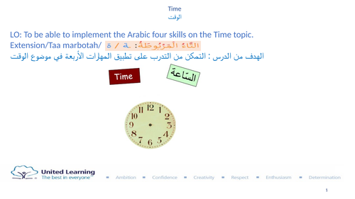 The Time Arabic Lesson | Teaching Resources