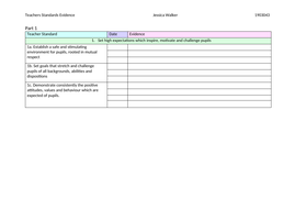 Teachers Standards Evidence Trackers | Teaching Resources