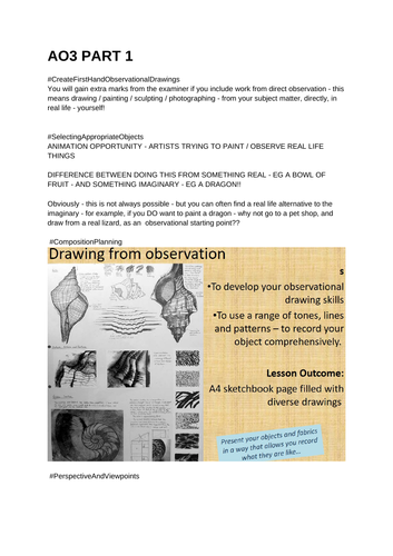 Art & Design Learning Gap Closing tasks for AO1 AO2 AO3 AO4 A'level + GCSE | Teaching Resources