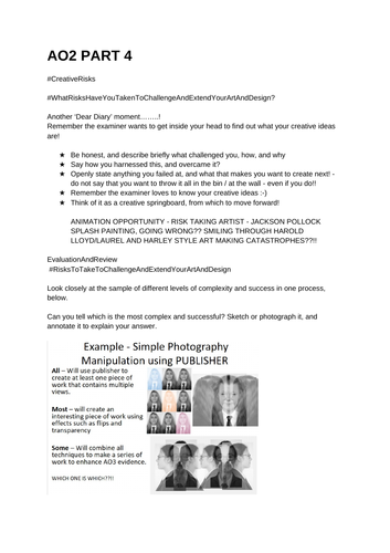 Art & Design Learning Gap Closing tasks for AO1 AO2 AO3 AO4 A'level + GCSE | Teaching Resources