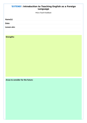 Introduction to TEFL - Worksheets and SOW | Teaching Resources