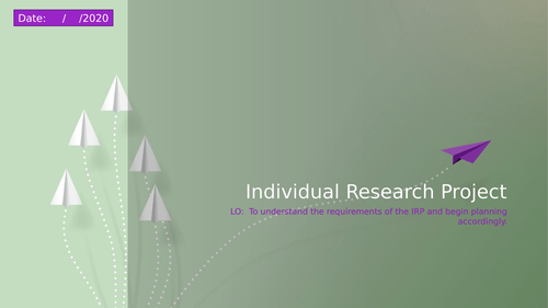 French A level Individual Research Project (IRP) | Teaching Resources