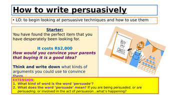 Persuasive letter writing - KS3 | Teaching Resources