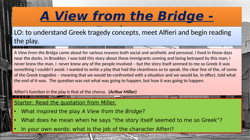A View from the Bridge - full SoW | Teaching Resources