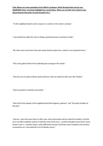 A View from the Bridge - full SoW | Teaching Resources