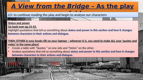 A View from the Bridge - full SoW | Teaching Resources