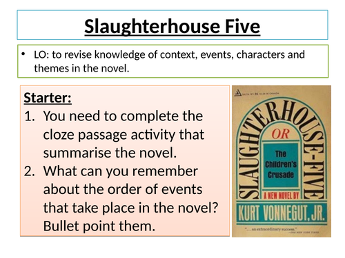 Slaughterhouse Five - FULL SoW and revision resources | Teaching Resources