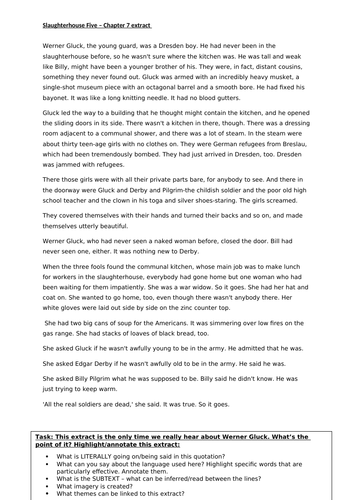 Slaughterhouse Five - FULL SoW and revision resources | Teaching Resources