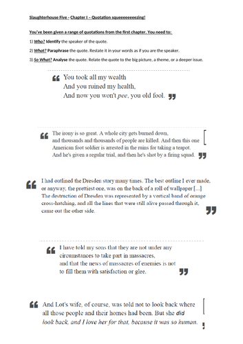 Slaughterhouse Five - FULL SoW and revision resources | Teaching Resources