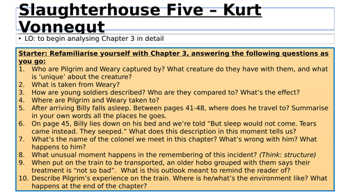 Slaughterhouse Five - FULL SoW and revision resources | Teaching Resources
