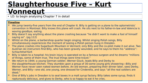 Slaughterhouse Five - FULL SoW and revision resources | Teaching Resources